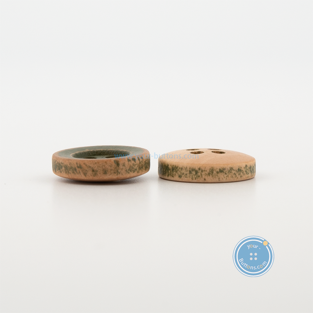 (3 pieces set) 10mm DTM Green Wooden Button with distressed – Your Buttons