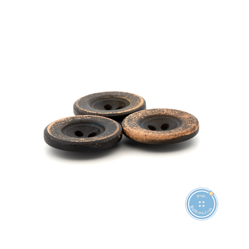 (3 pieces set) 23mm Distressed DTM Black Wooden Button – Your Buttons